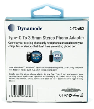 High-Quality USB Type-C to Stereo Phono Adapter - C-TC-AUX – Dynamode UK