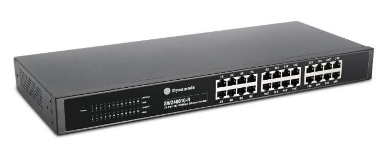 Dynamode SW240010-R: 24 Port Fast Ethernet 10/100 1U Rackmount Switch ...
